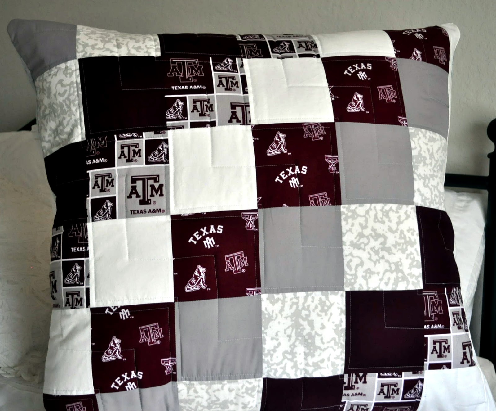 The Katy Rose: Quilted Texas A&M Pillow