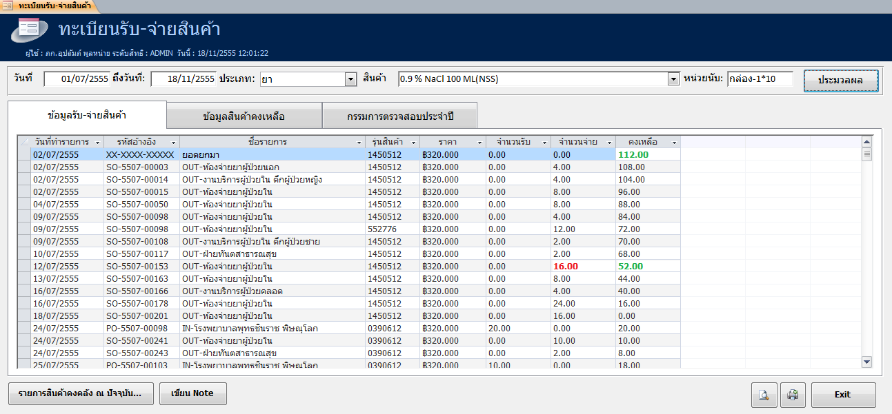 CPN Stock Management 2013 (ชมพูนุช): ทะเบียนรับ จ่ายสินค้า (Stock Card)