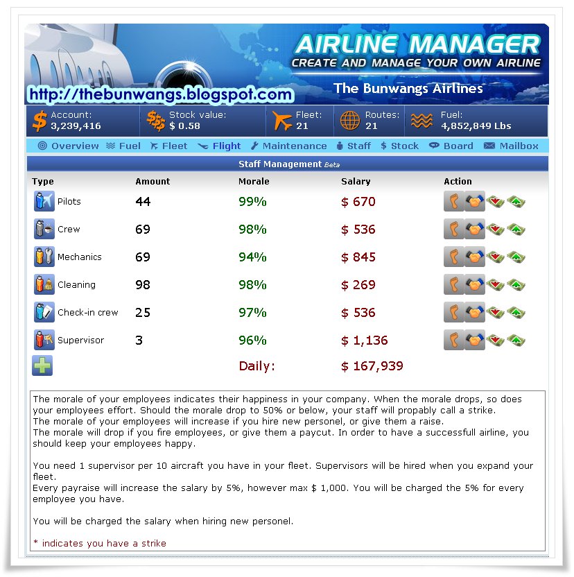Airline Manager game...