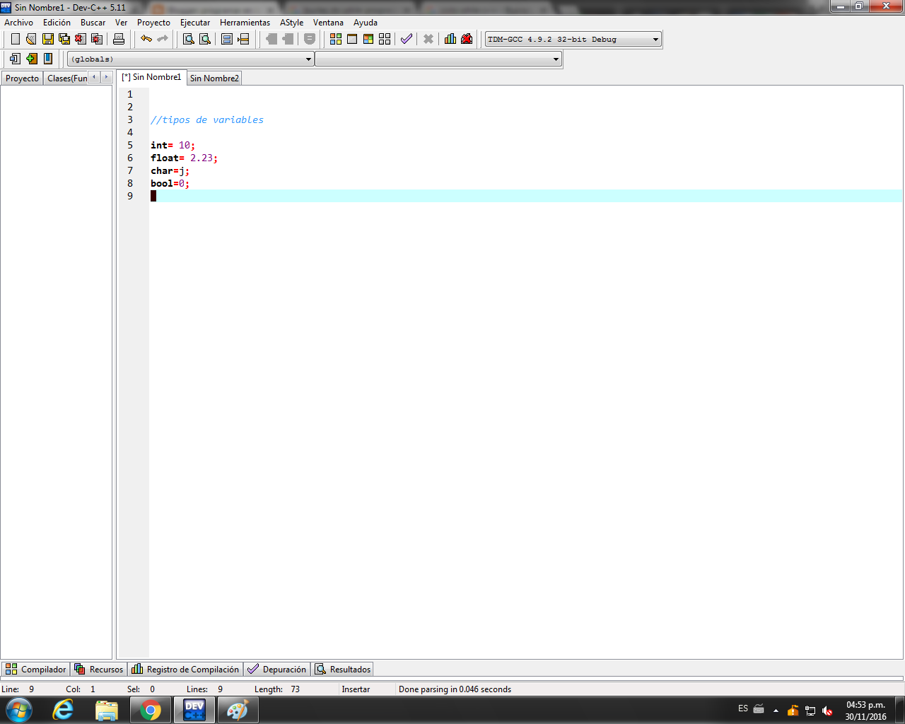 programar en lenguaje c, en dev-c++ : Elementos de lenguaje c