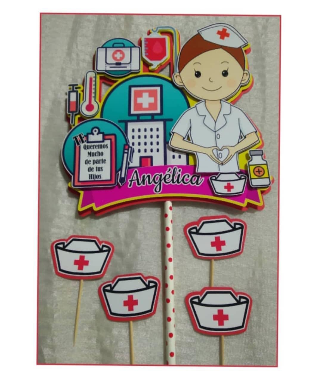 Topper 3D Doble Capa Enfermera Angélica - Mis Toppers Tus Toppers