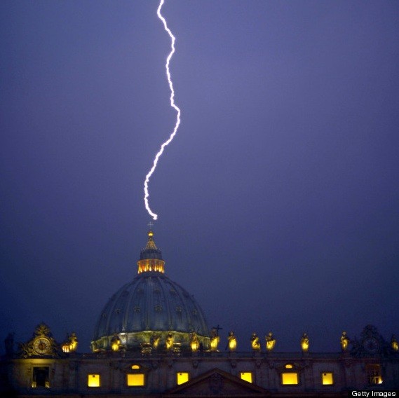 Lightning Strike - St. Peters Basilica recieved a message from above ...