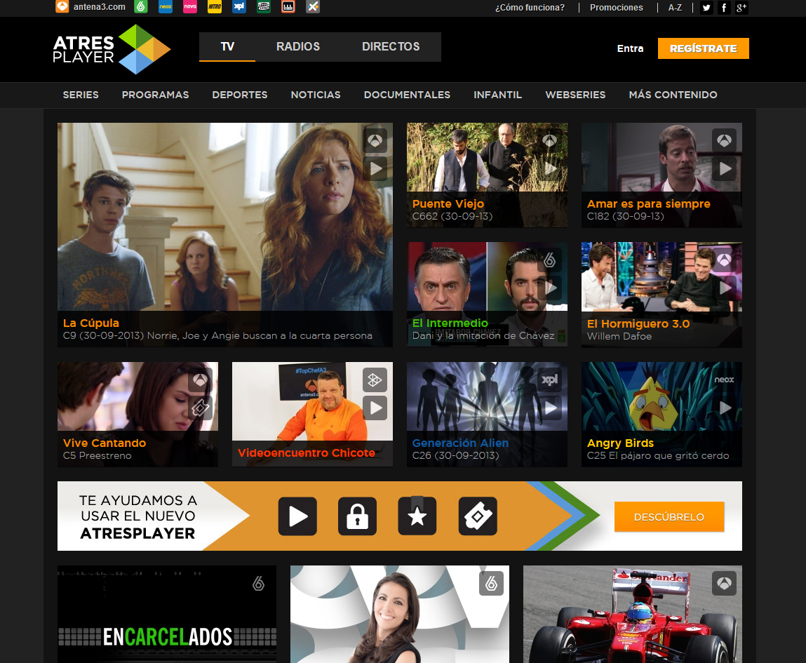 El grupo Atresmedia lanza "Atres Player", la nueva herramienta para ...