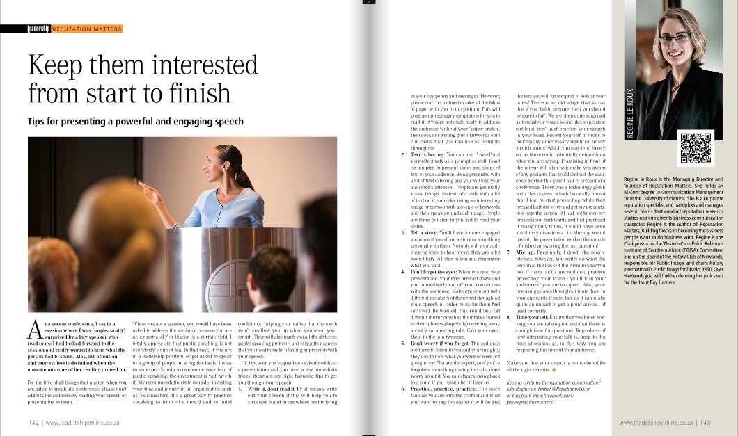 Businesswoman's Blog: Leadership Magazine: Keep them interested from ...