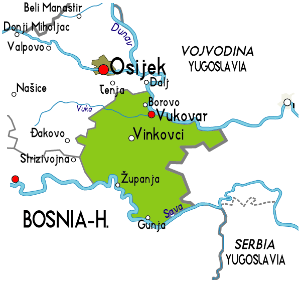 Map of Vukovar Province Area | Maps of Croatia Region City Political ...