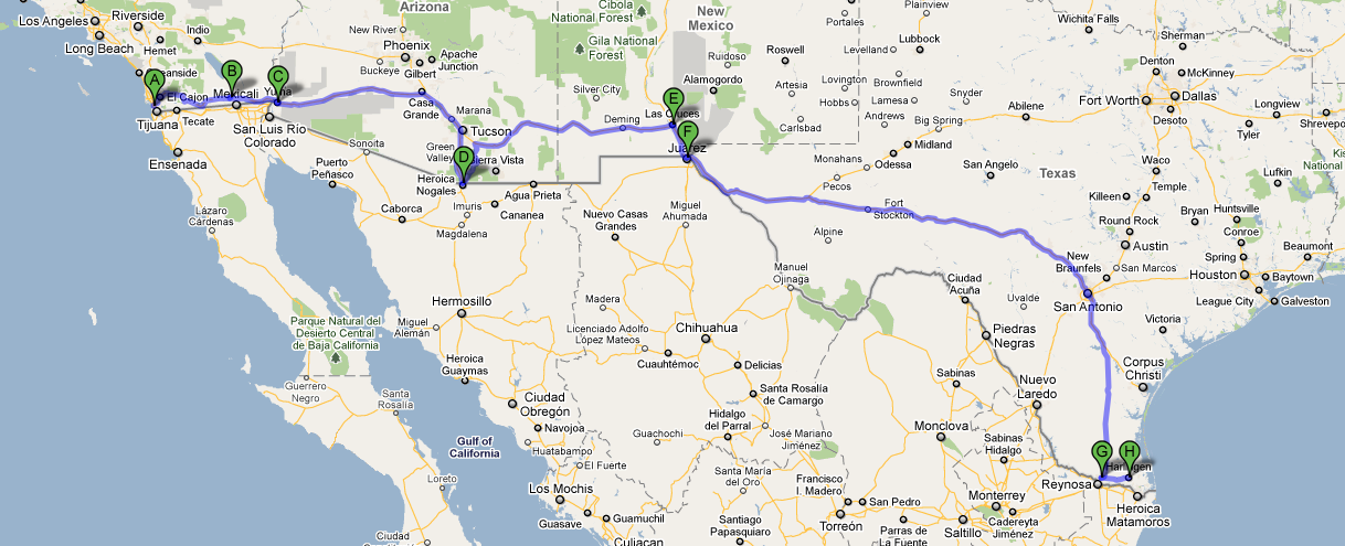 Yuma Az And Mexico Map