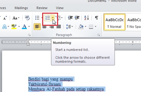 Menggunakan Numbering pada Microsoft Word - Teknologi Informasi