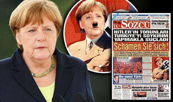 Turkish Newspaper portrayed Angela Merkel as Adolf Hitler as ...