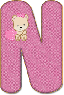 Alfabeto en Rosa con Ositos Bebé con Corazones. - Oh my Alfabetos!