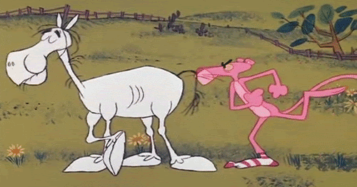 La Pantera Rosa GIF: La Pantera Rosa y el Caballo Chester