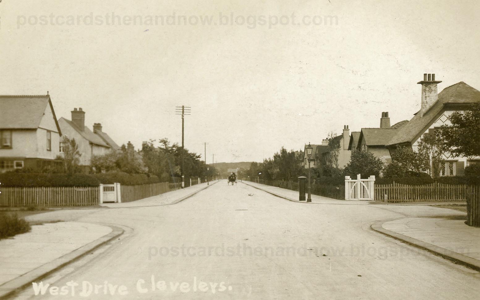 Postcards Then and Now: Cleveleys, Lancashire, West Drive c1920