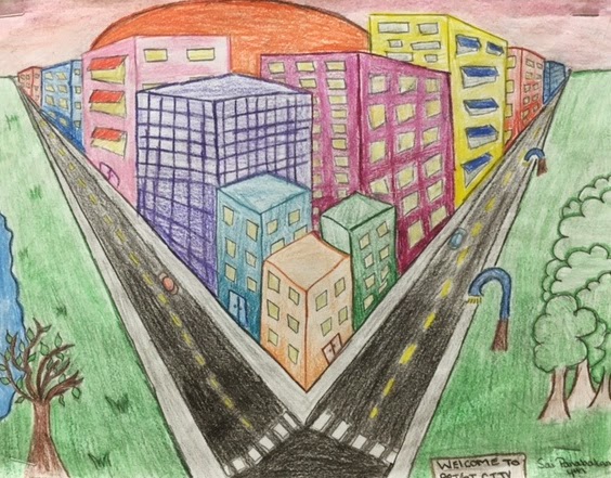Mrs. Nhu's Oakdale Art Class: 2-Point Perspective Cityscapes