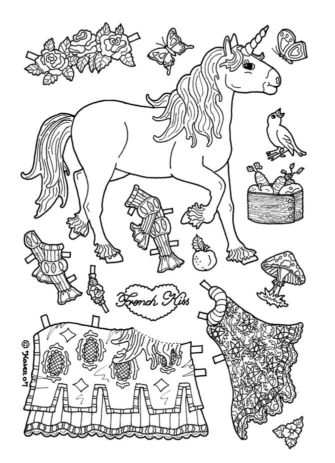 Karen`s Paper Dolls: Horses 1-8 Paper Dolls to Colour. Heste 1-8 ...