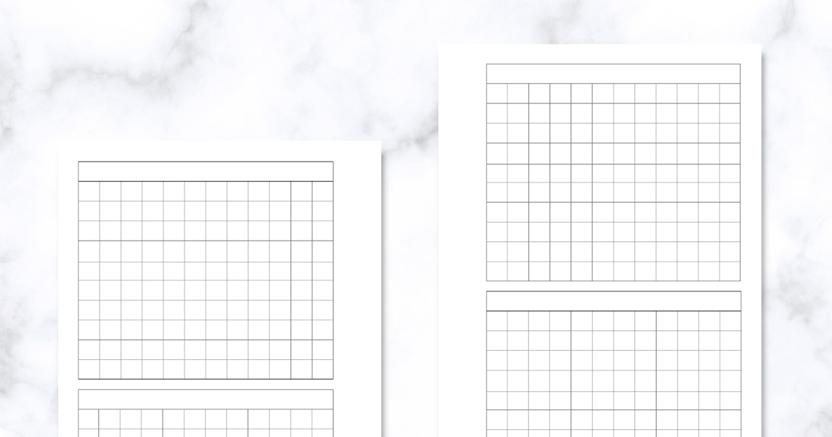 Pocket Rings: Two Horizontal Boxes - Grid - Planner Printables