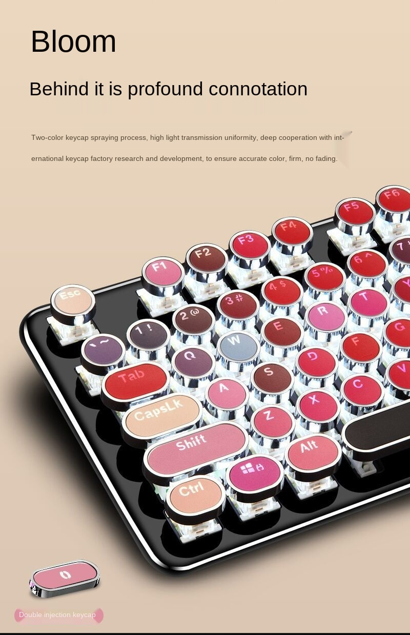 Mechanical Keyboard Lipstick Pink Color K520 with Backlight Blue Switch ...