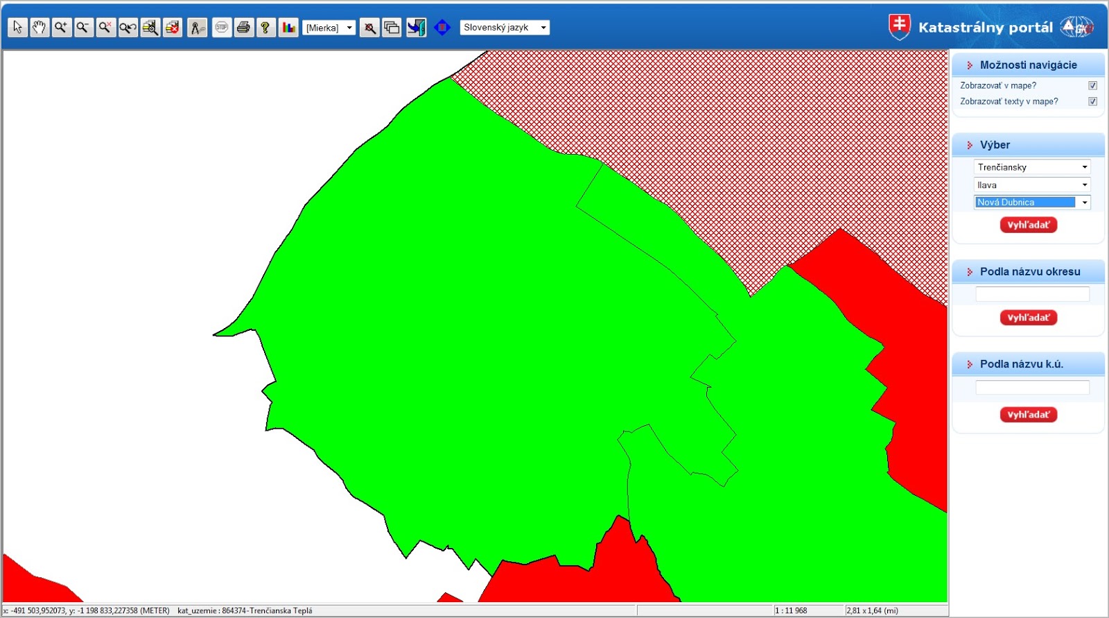 Nízkoenergetické a pasívne stavby: Dlhé Diely - zobrazenie katastrálnej ...