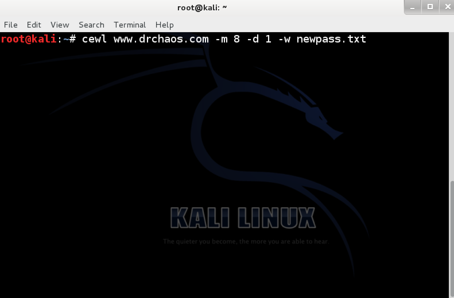 CeWL - Gerador de lista personalizada de palavras - Gerador de Word List