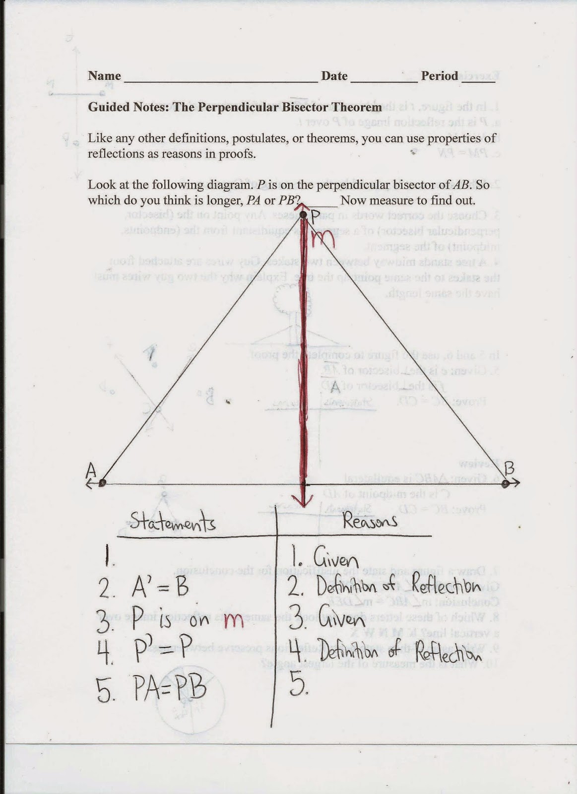Geometry, Common Core Style: Lesson 4-5: The Perpendicular Bisector ... Geometry, Common Core Style: Lesson 4-5: The Perpendicular Bisector ...