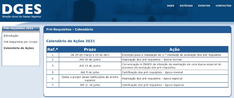 Exames e Provas 2021 - pré-requisitos para determinados cursos ...