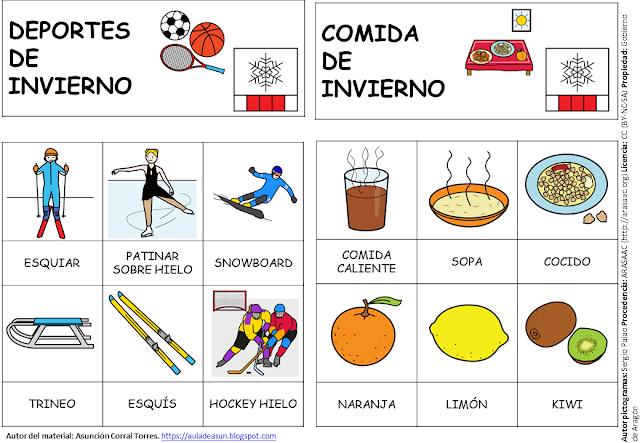 AUDICIÓN Y LENGUAJE: VOCABULARIO DEL INVIERNO