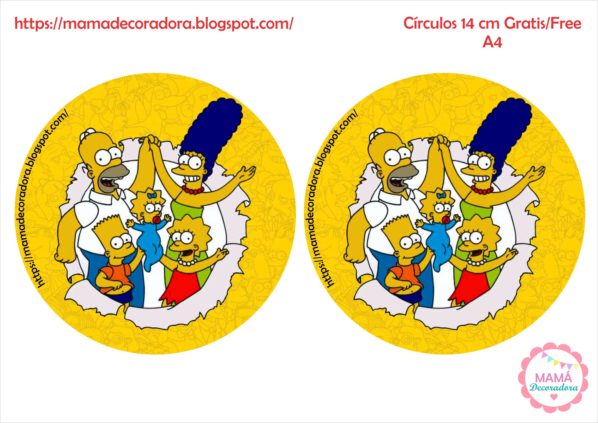 Mamá Decoradora: Kit imprimible de Los Simpsons
