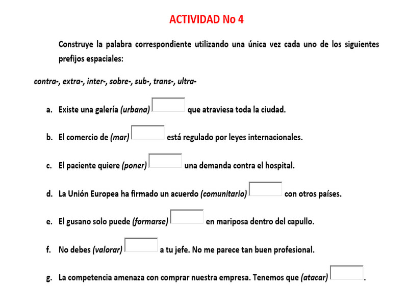 Lenguaje: La Oración / Prefijos - Sufijos