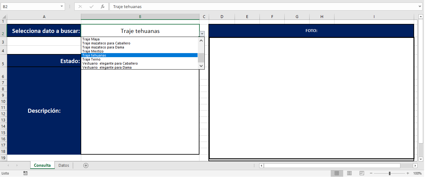 BASE DE DATOS CON IMAGENES EN EXCEL