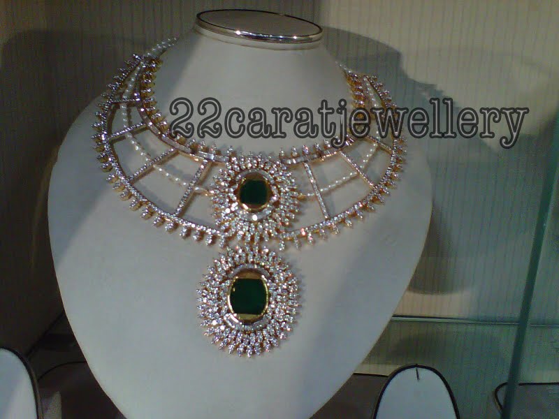 Gehna Jewellers Heavy Bridal Diamond Necklace Gallery - Jewellery Designs