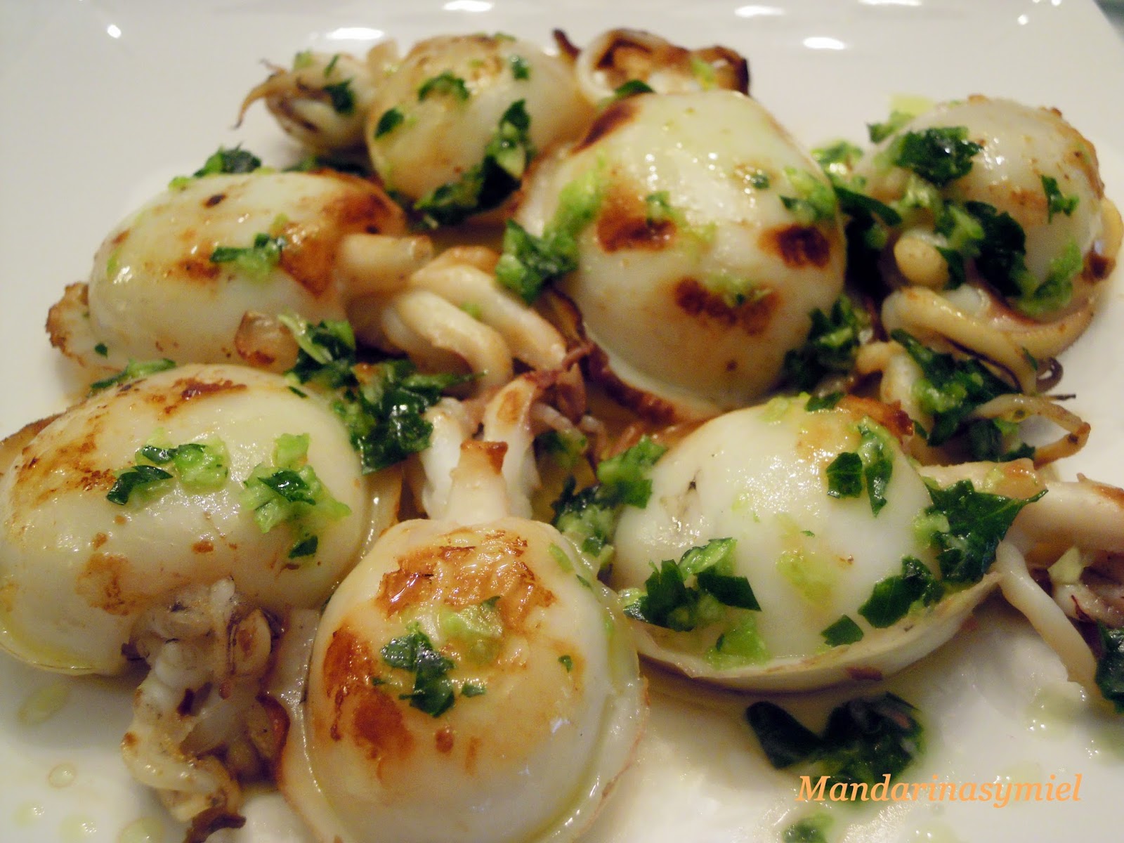 Sepionet a la plancha | Mandarinas y miel