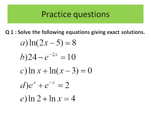 Math12: Chapter 8- Exponential and its inverse lnx function