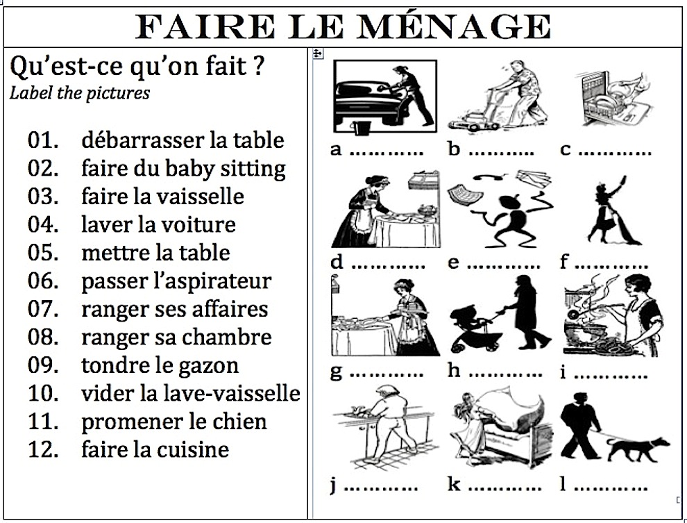 ISM Français 1: FR I -Semestre II.VII.68-69. Le ménage