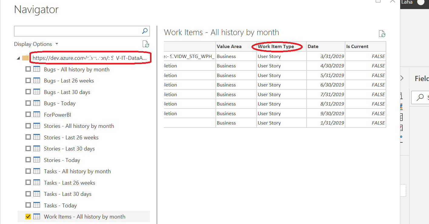 Power BI report from Azure DevOps Board