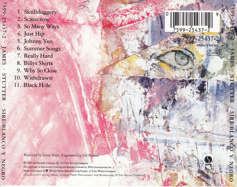 Classic Rock Covers Database: James - Stutter (1986)