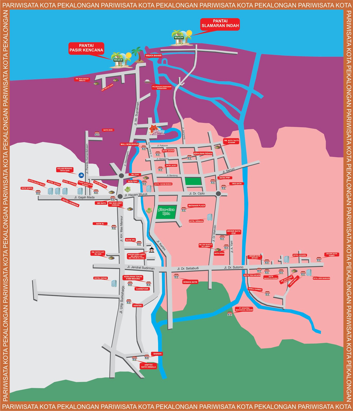 PARIWISATA DAN KEBUDAYAAN KOTA PEKALONGAN: Peta Pariwisata Kota Pekalongan
