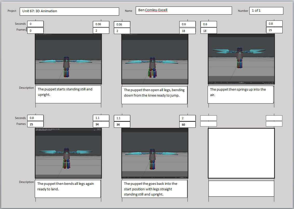 Ben Comley-Excell Unit 67 - 3D Animation: HA14 Task 8 – Production