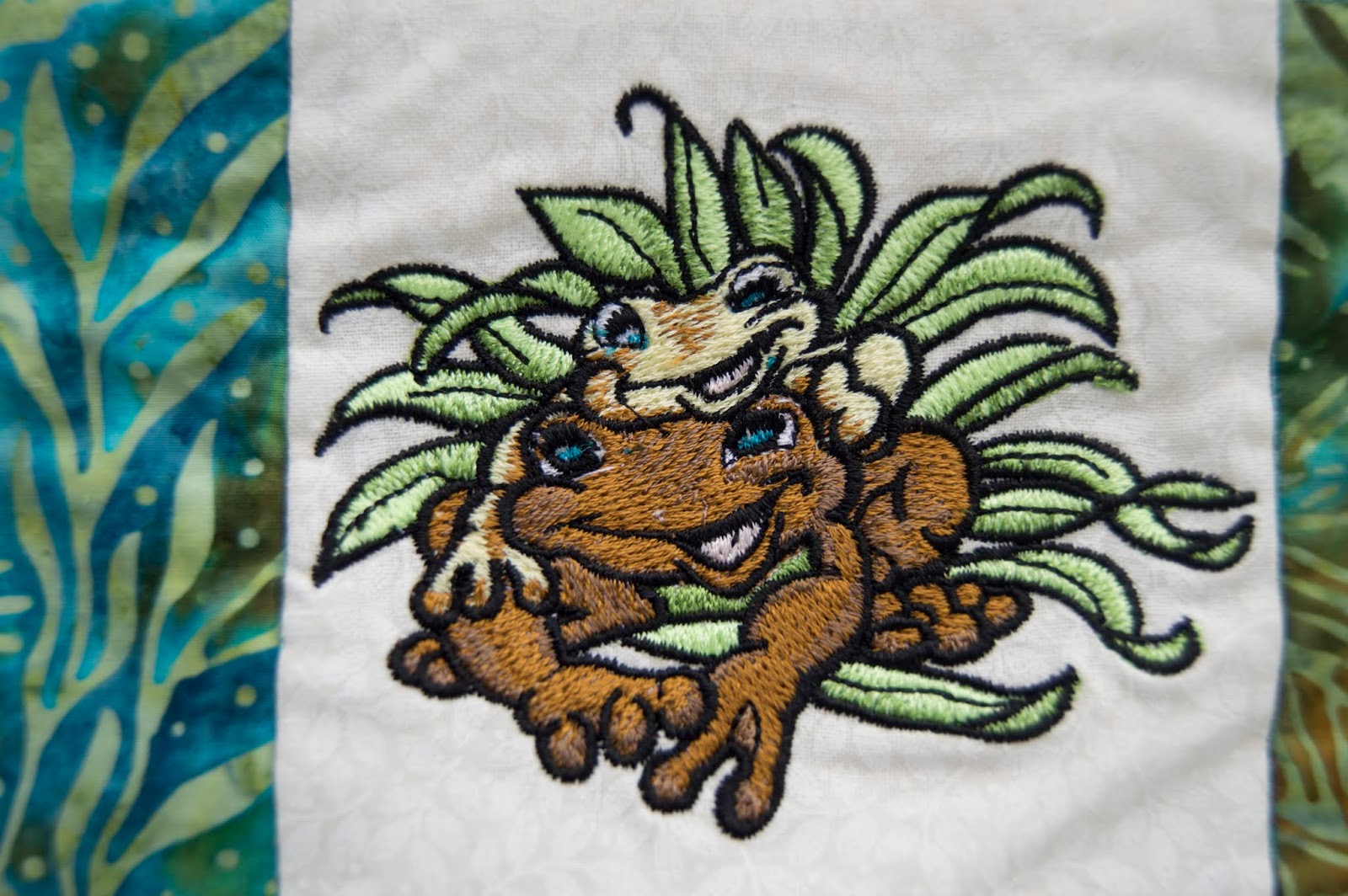 Teal Tree Frog Baby Blanket