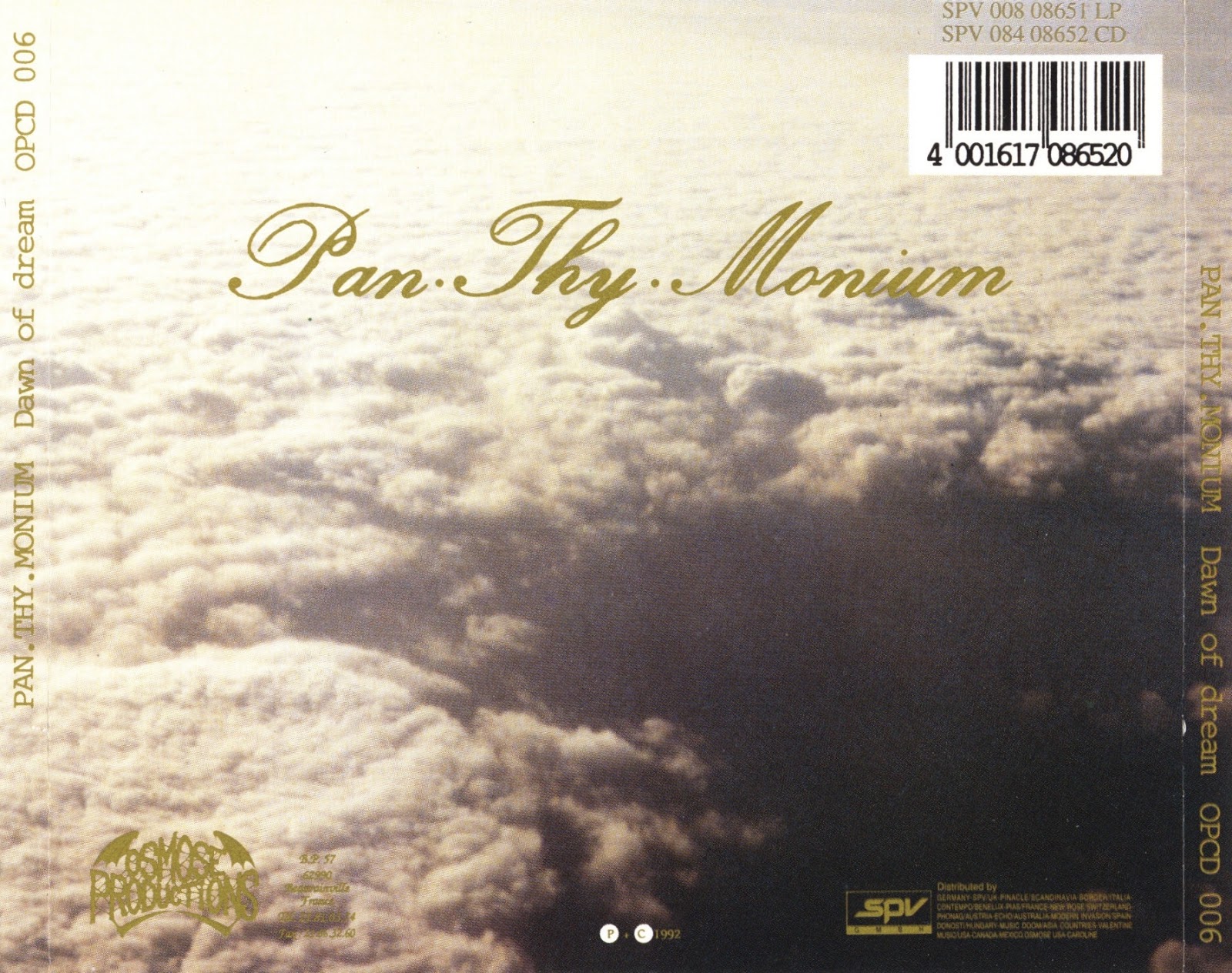Nightmare be thy Name: Pan.Thy.Monium - Dawn Of Dreams (1992)