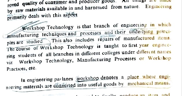 Workshop Technology notes