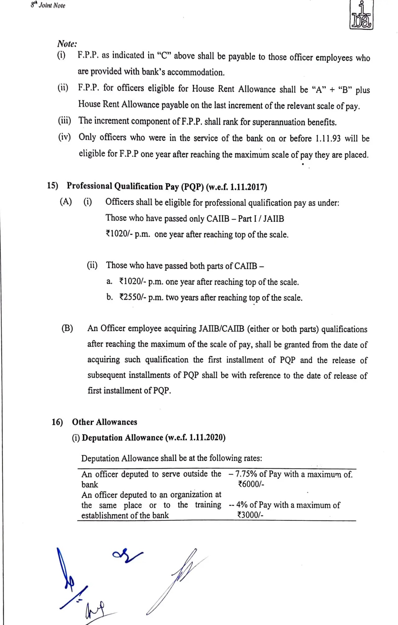 Officers Joint Note dated 11.11.2020 (Applicable date 01.11.2017 ...