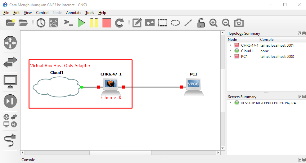 Cara Menghubungkan GNS3 ke Internet