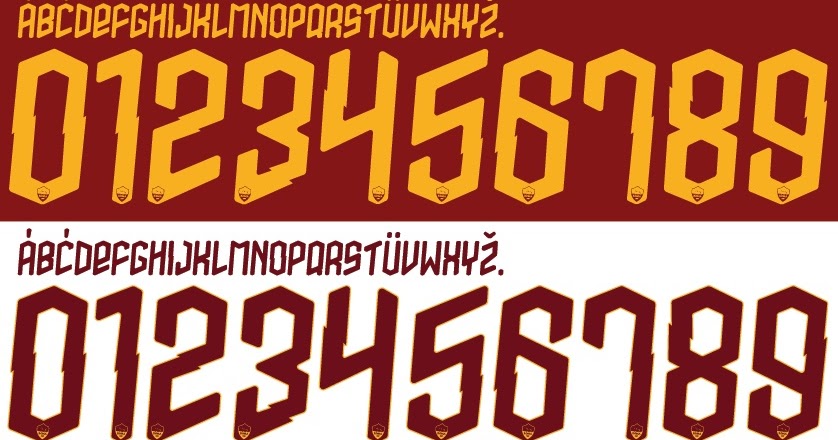 FONT FOOTBALL: Font Vector AS Roma 2019 2020 kit