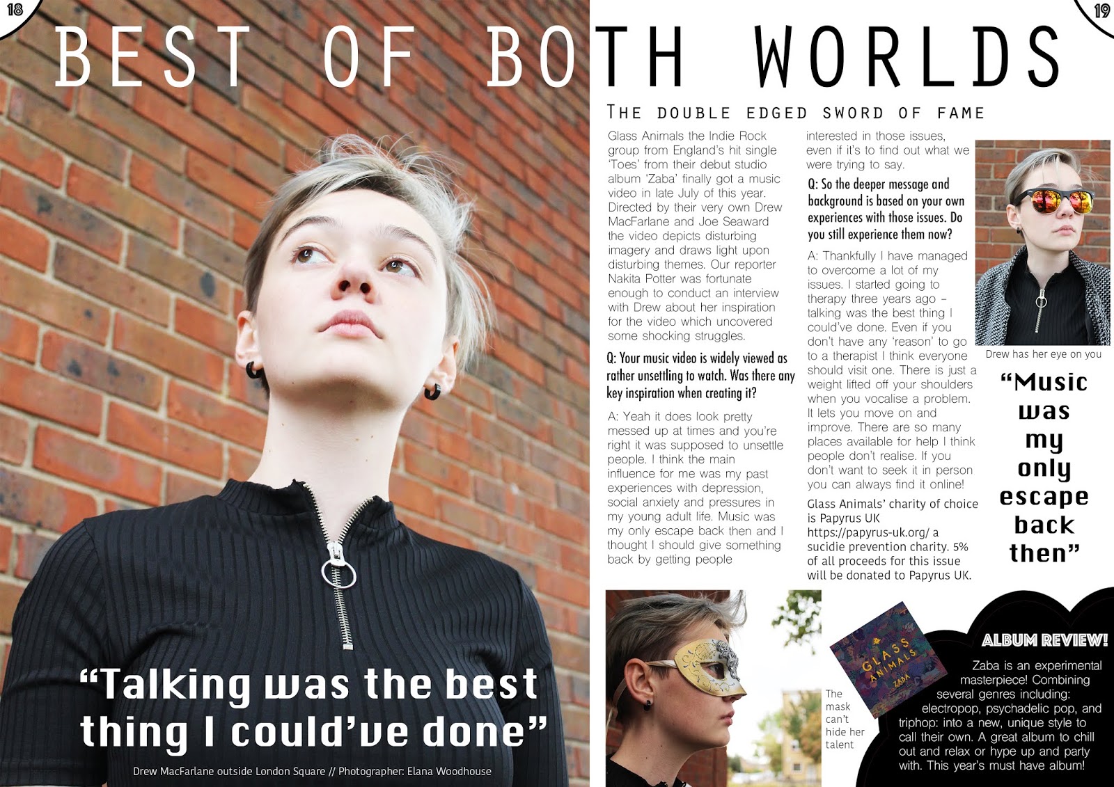 A-Level Media Studies: Component three: examples of student magazines