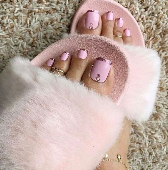 Fαshiση Gαlαxy 98 ☯: Pink and golden toenail arts - nail arts ideas