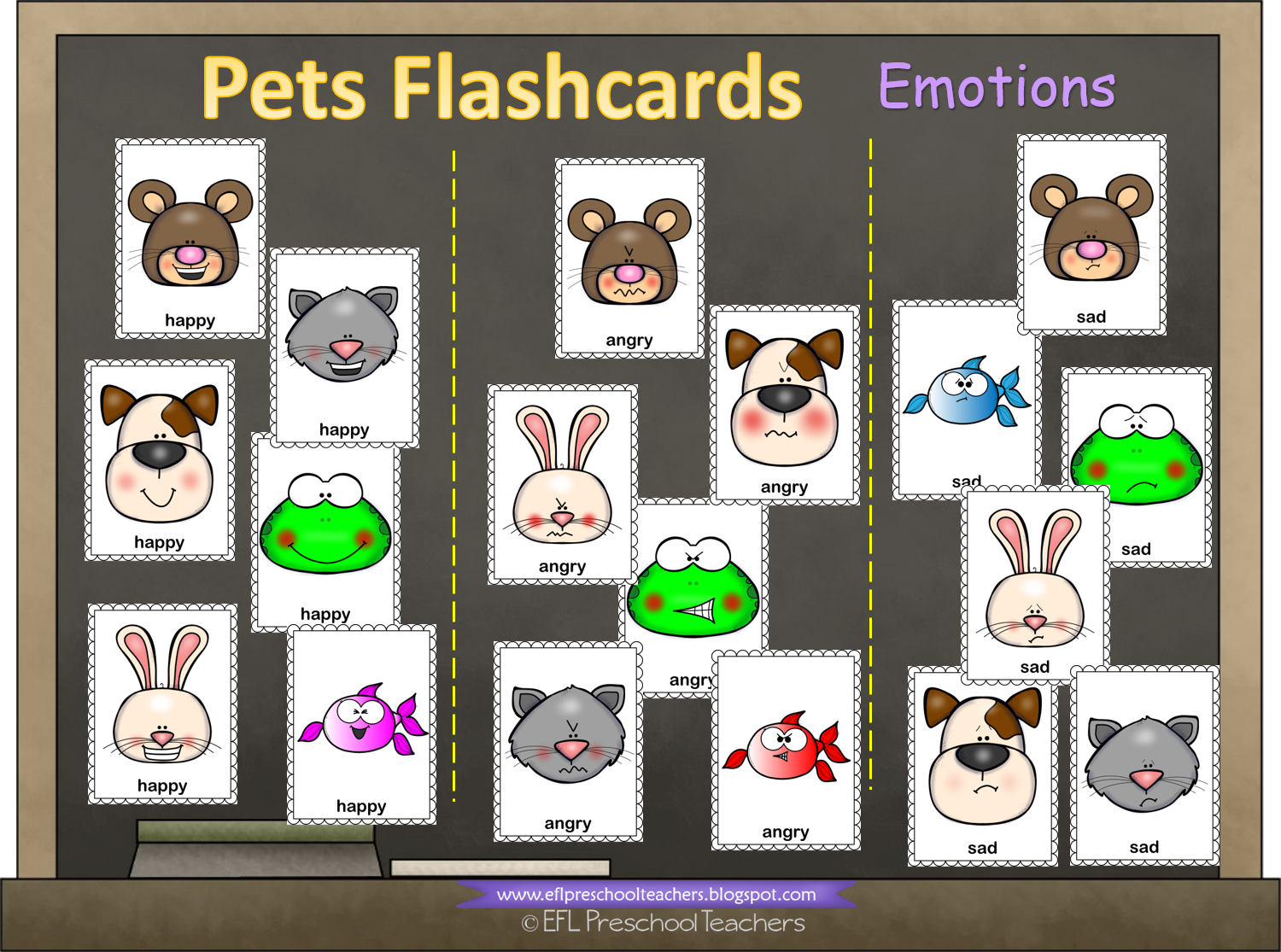 ESL/EFL Preschool Teachers: Pets unit Flashcards for Kindergarten ...