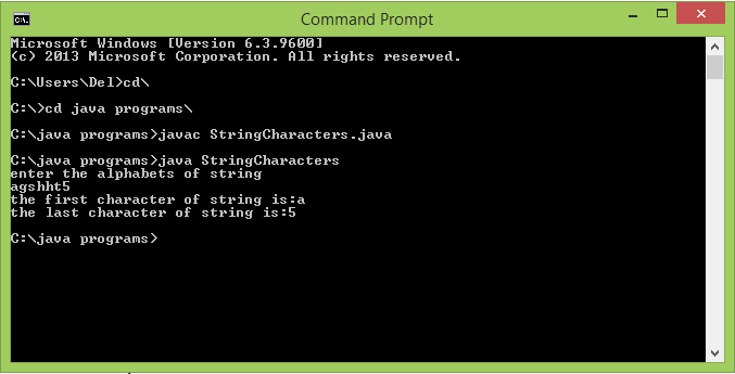 WAP To Print First And Last Characters Of String WAP To Print First And Last Characters Of String