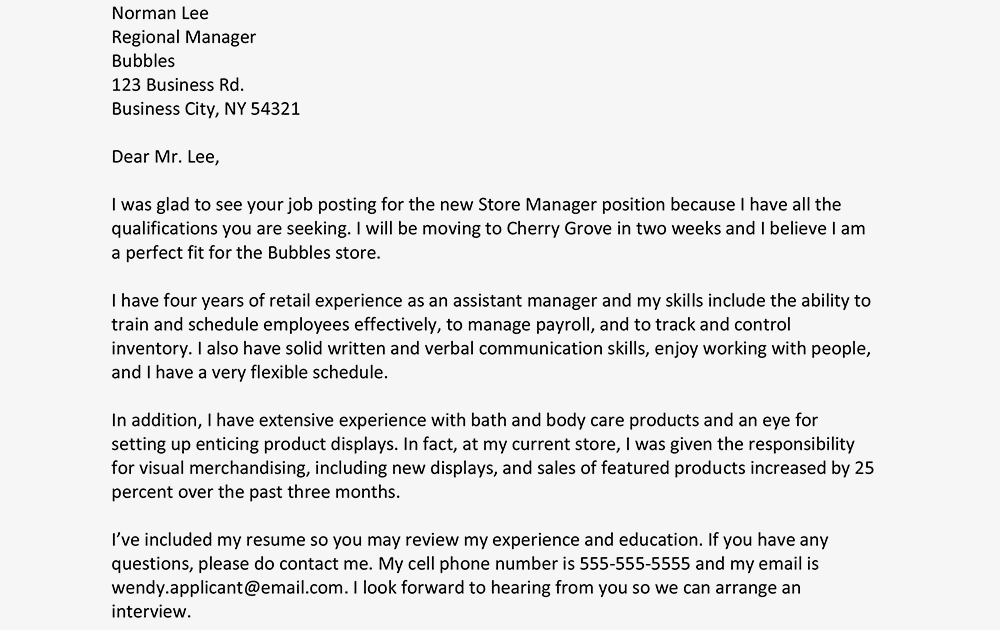 Cover Letter For Manager Position ~ Thankyou Letter