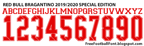 Free Football Fonts: Red Bull Bragantino 2019 Special Edition Nike Font