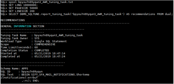 Davis Apps DBA: SQL Tuning Advisor for a SQL ID
