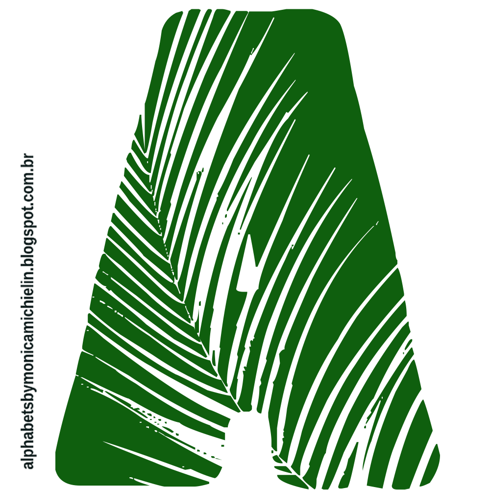 Free Alphabets: PALM LEAVES ALPHABET, ALFABETO FOLHAS DE PALMEIRA