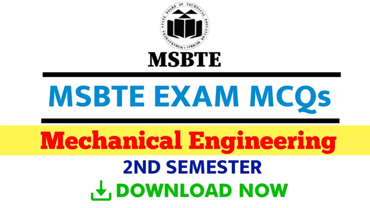 MSBTE 2nd Semester Mechanical Engineering MCQs with Answers 22202,22206 ...
